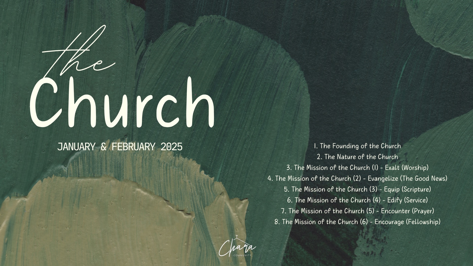 New Sermon Series: The Church – Chara Community